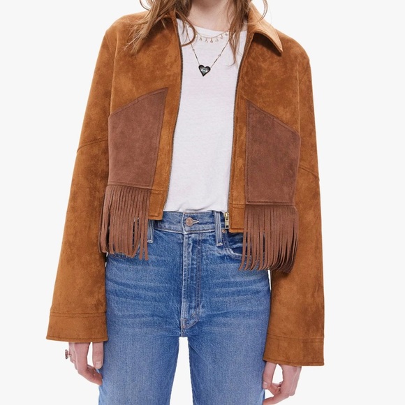 MOTHER | Jackets & Coats | Motherthe Peaking Fringe Jacket In Out On A ...